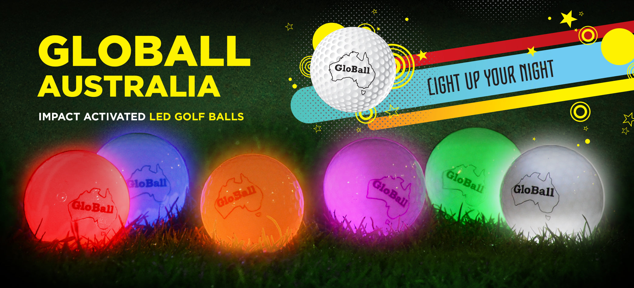 Glow Australia Light up LED golf balls for your night time play needs.